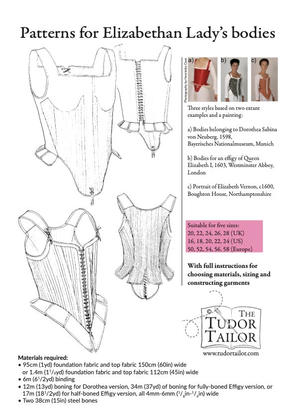 Pattern For Elizabethan Ladys Bodies With Variations Nowadays Called