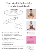 Pattern for Elizabethan lady's French farthingale & rolls, nowadays ca ...