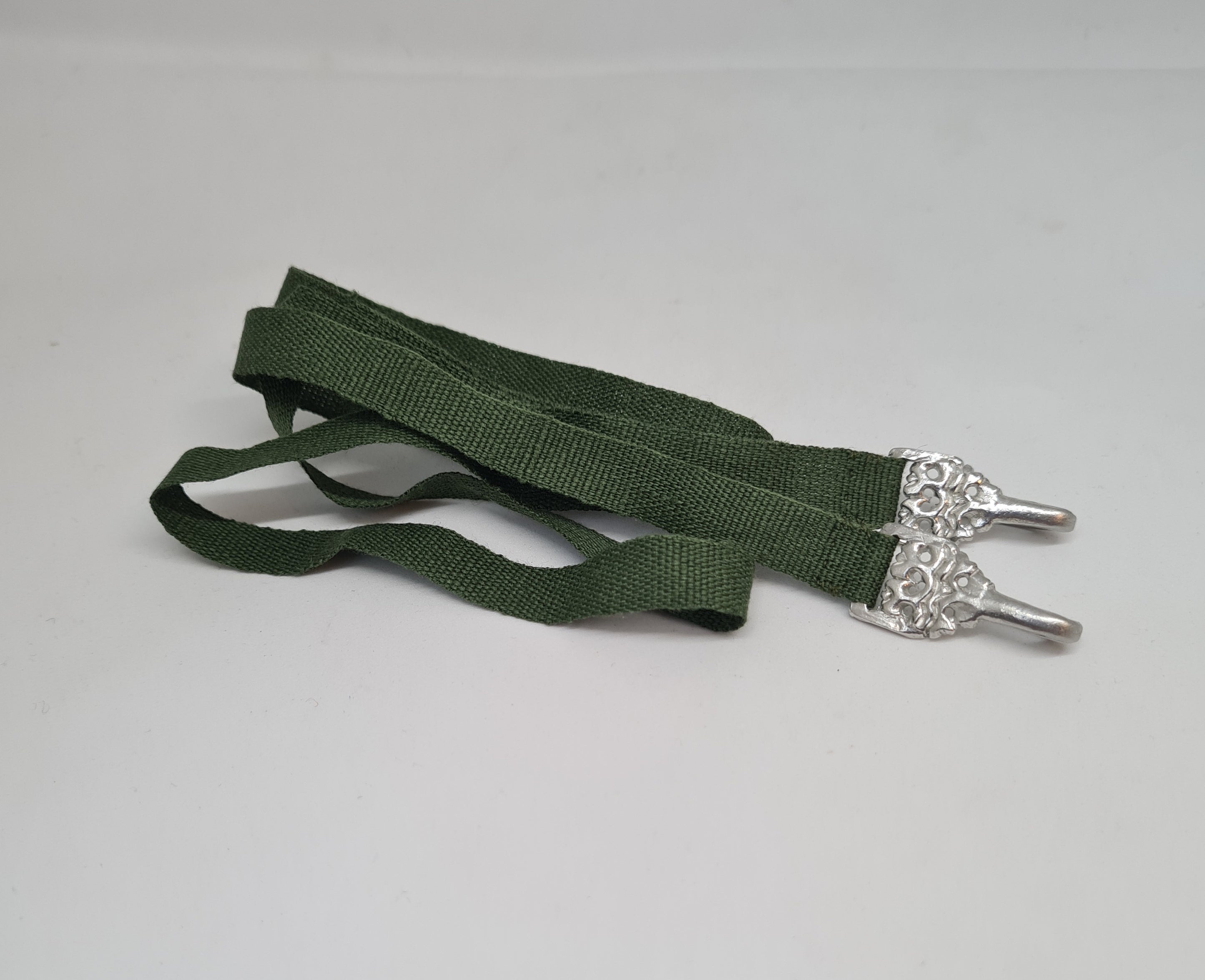 Tudor style pewter hooks (known as dress hooks) sold singly or with ri ...