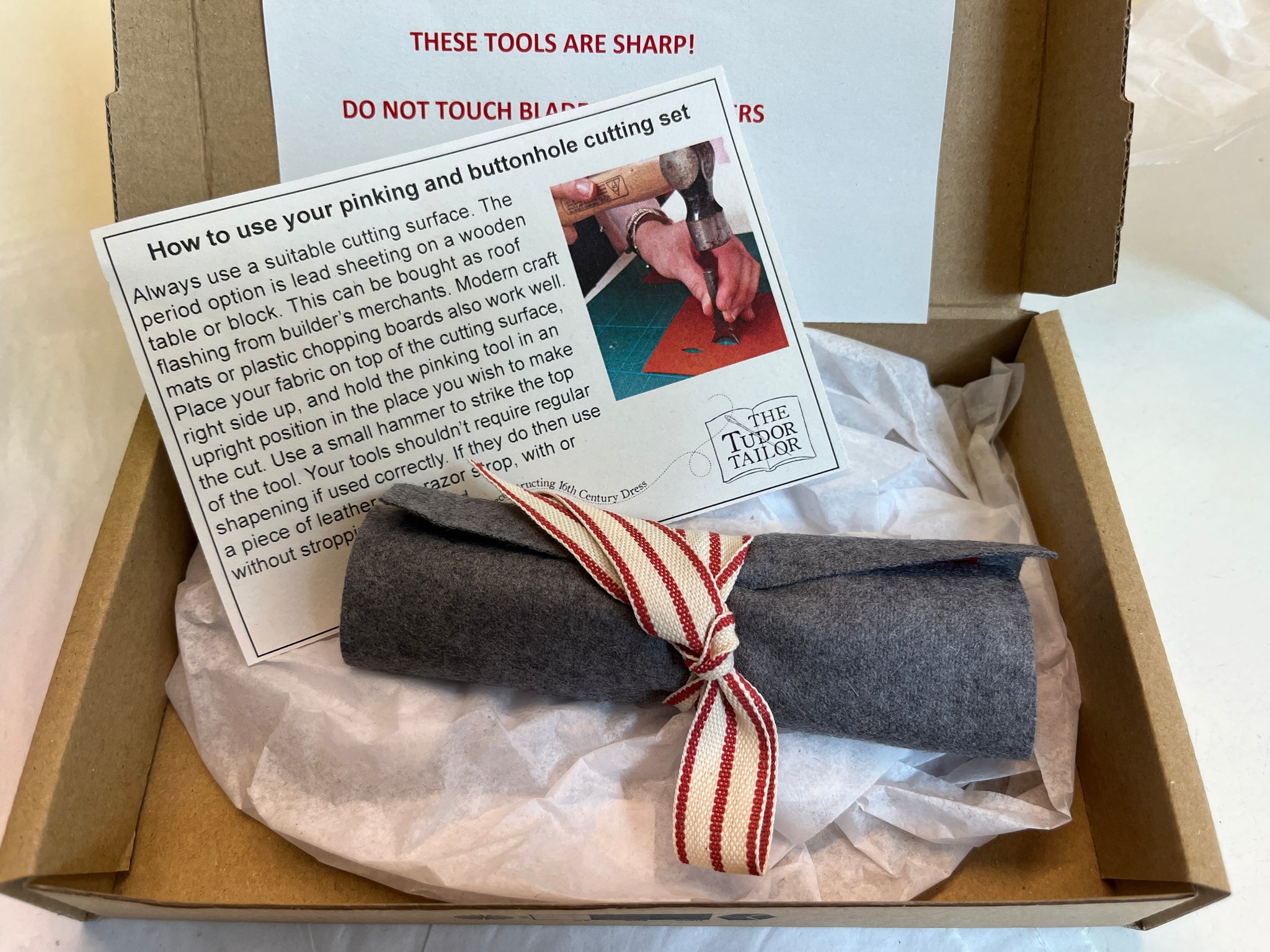 Pinking (or slashing) and buttonhole tool set for Tudor style 16th cen ...