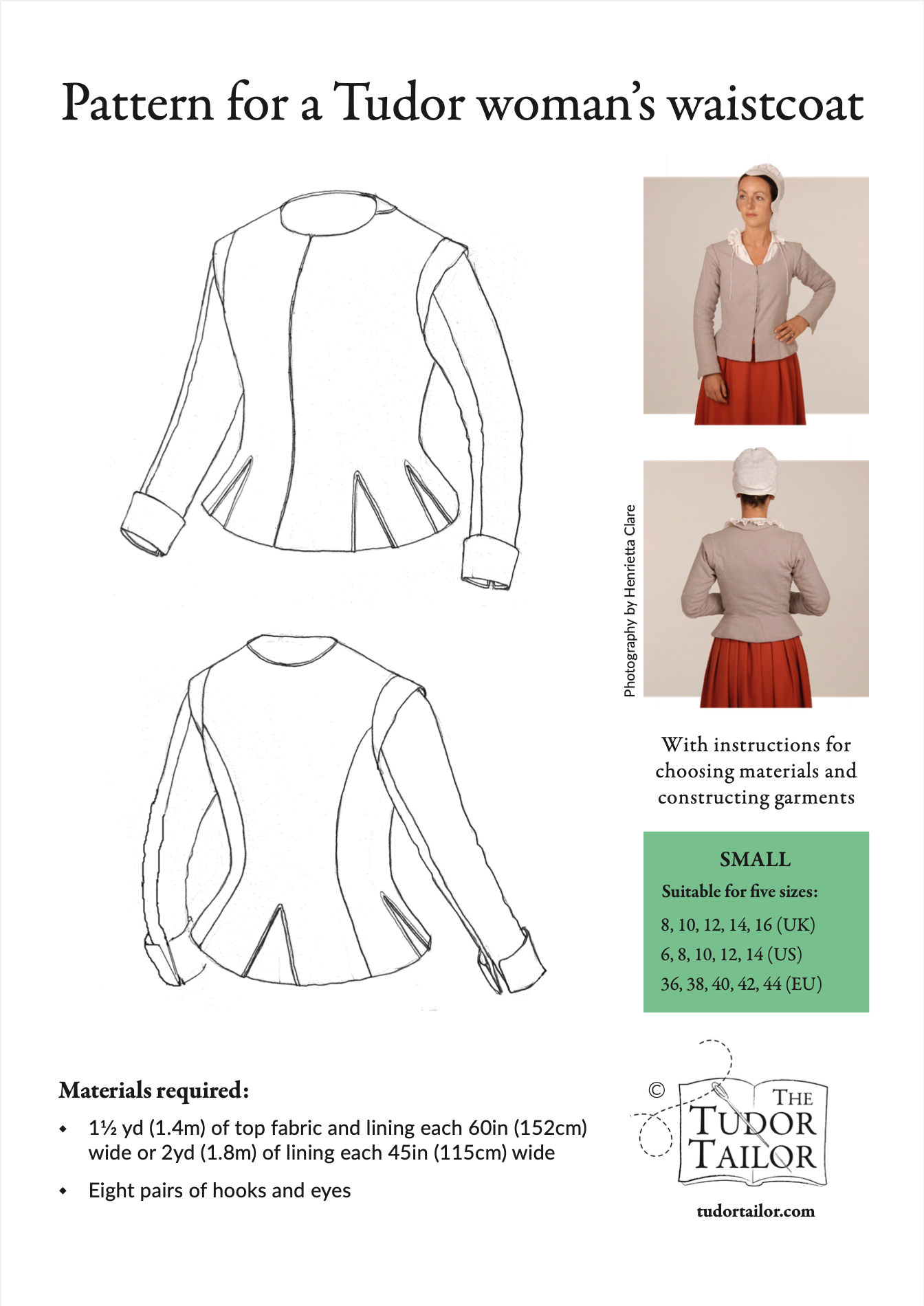 Pattern for late Tudor woman's waistcoat – The Tudor Tailor